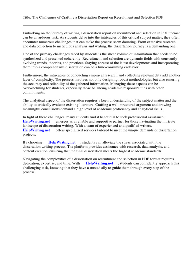 Dissertation Challenges in Recruitment | PDF | Recruitment | Cognition