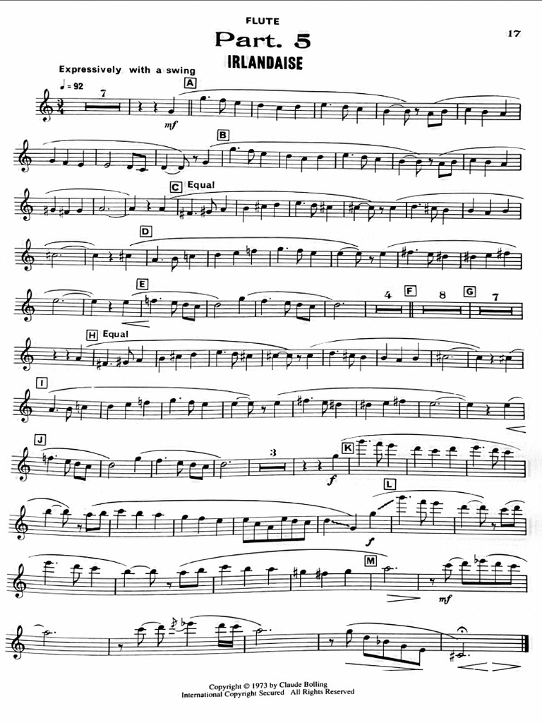 Irlandaise Flute Part | PDF