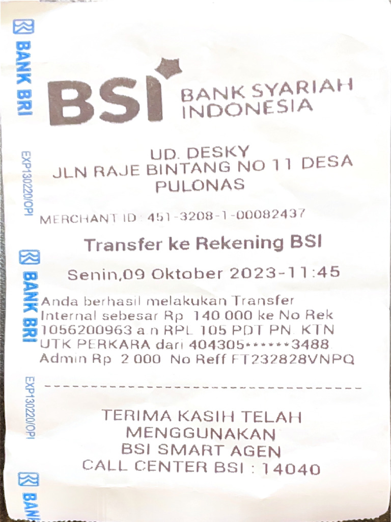 Bukti Pembayaran Gusti | PDF