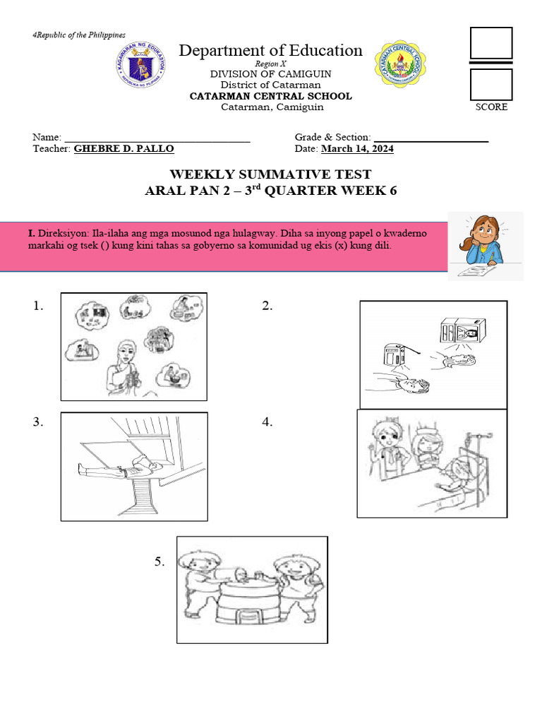 AP 2 Weekly Test - Q3 Week 6 | PDF