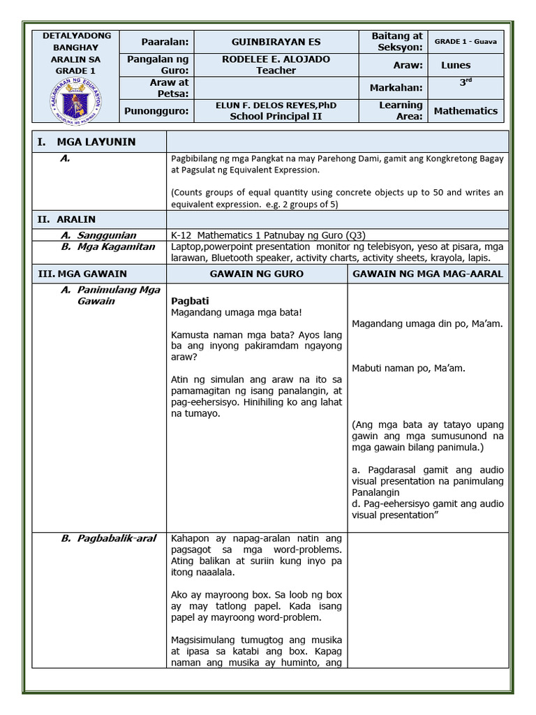 Mam Net MATHEMATICS DLP | PDF
