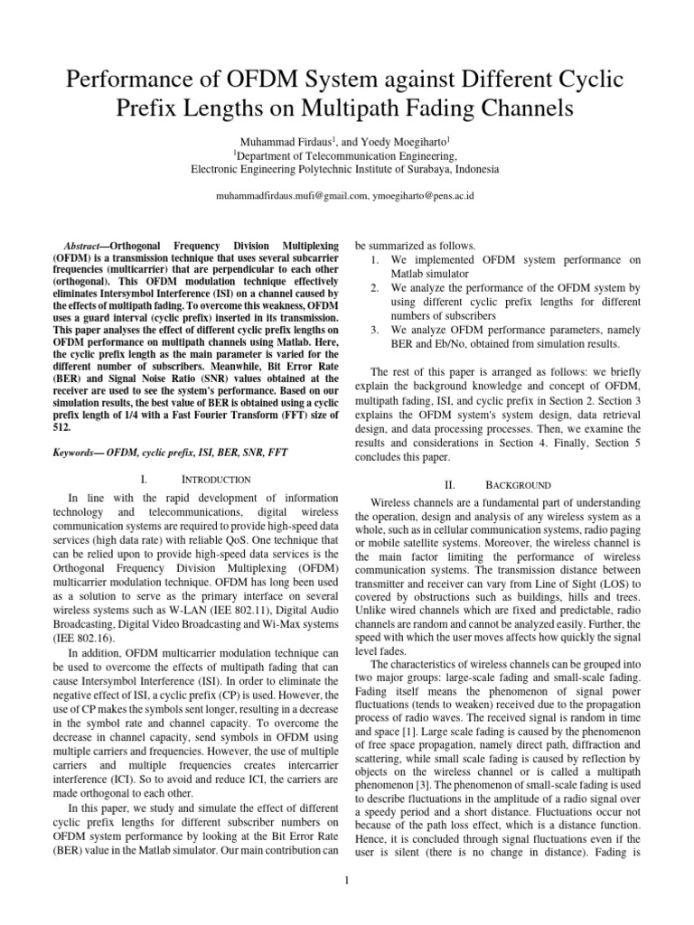 Performance of OFDM System Against Different Cycli | PDF | Orthogonal ...