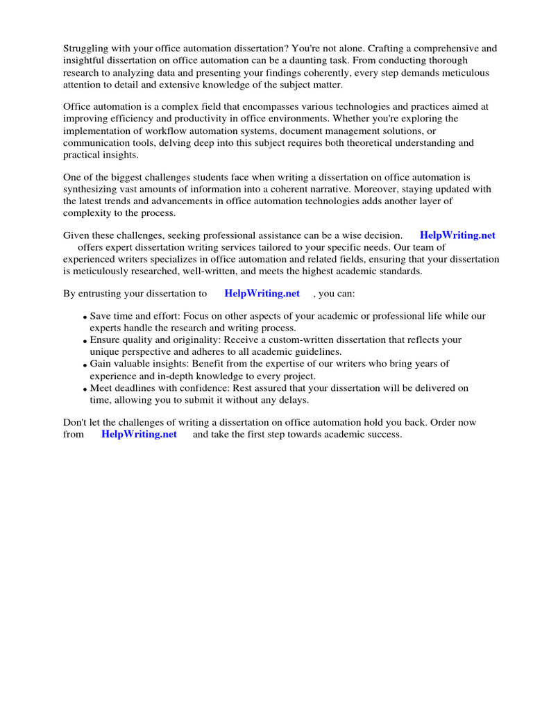Office Automation Dissertation Pdf Automation Thesis 