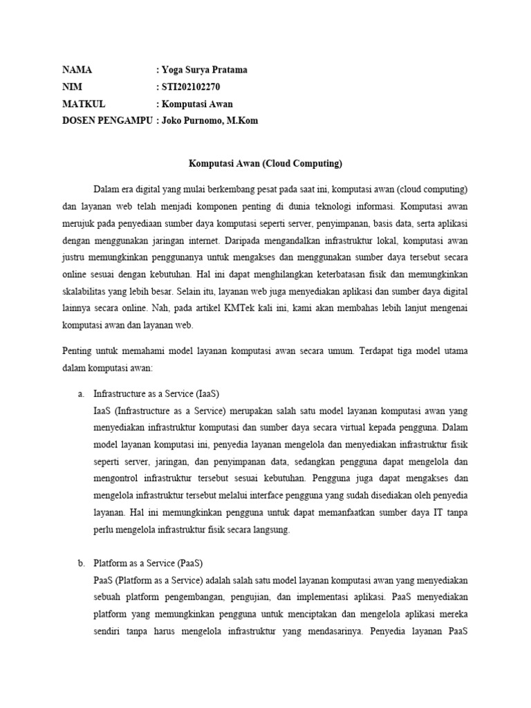 Komputasi Awan | PDF | Bisnis