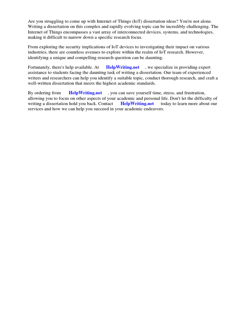IoT Dissertation Help for Students | PDF | Internet Of Things | Computer Network
