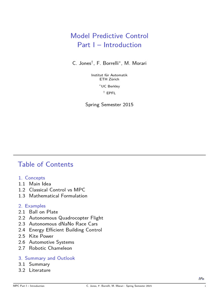 Intro to Model Predictive Control | PDF | Mathematical Optimization