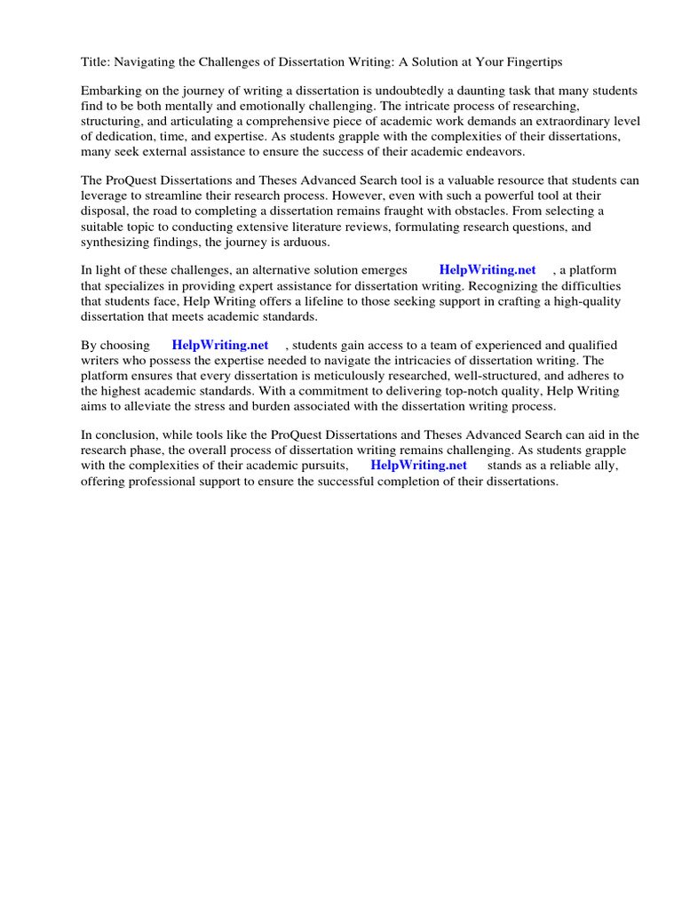 Proquest Dissertations and Theses Advanced Search | PDF | Thesis ...