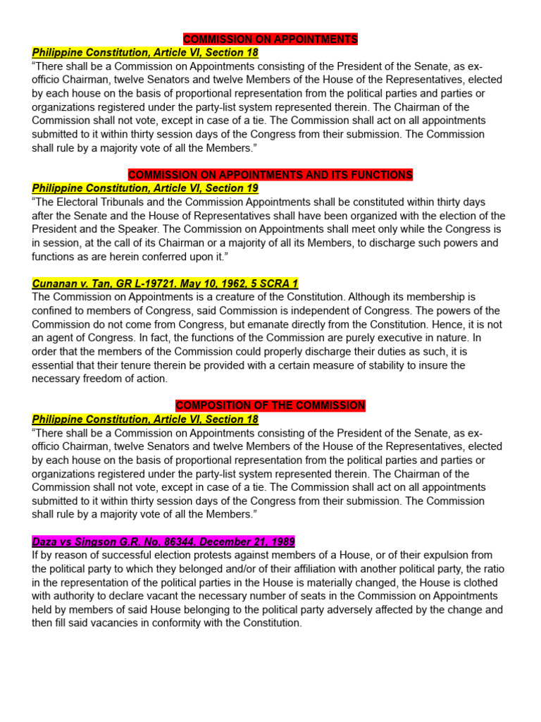 Commission On Appointments | PDF | United States Congress | American ...