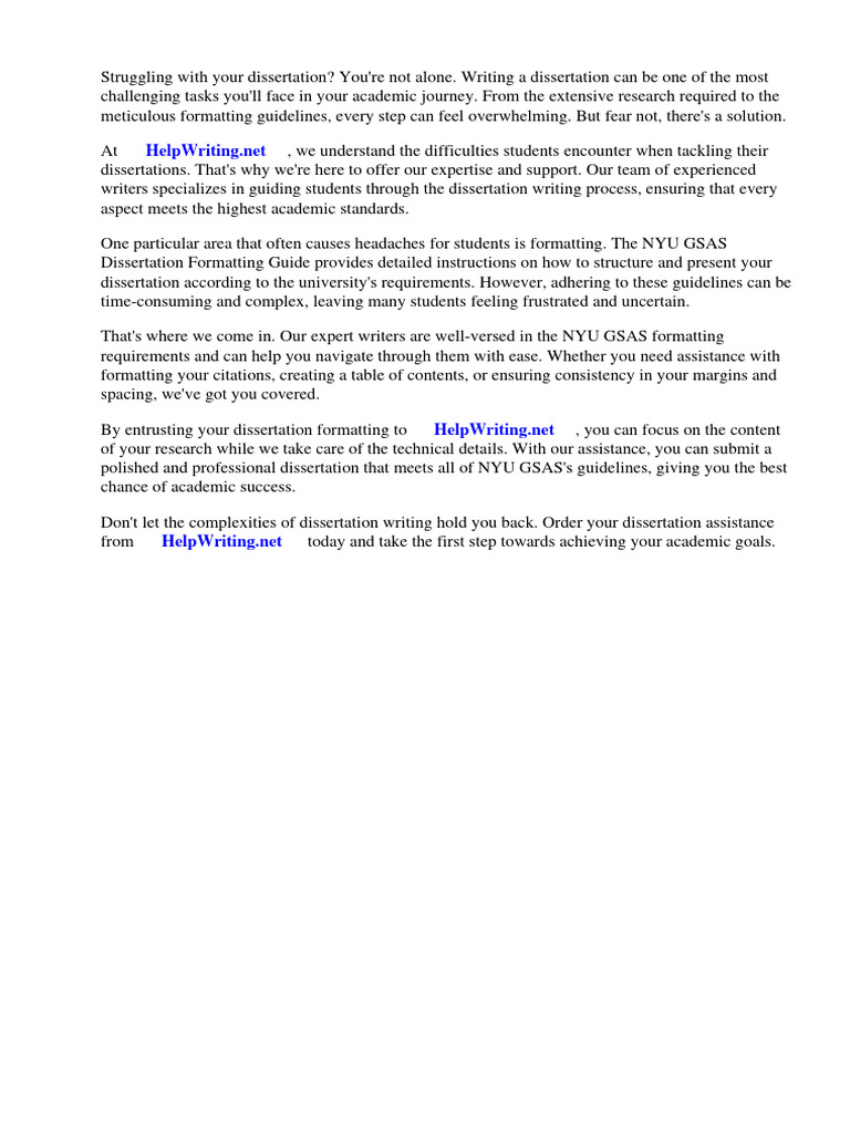 Nyu Gsas Dissertation Formatting Guide | PDF | Thesis | Doctor Of ...