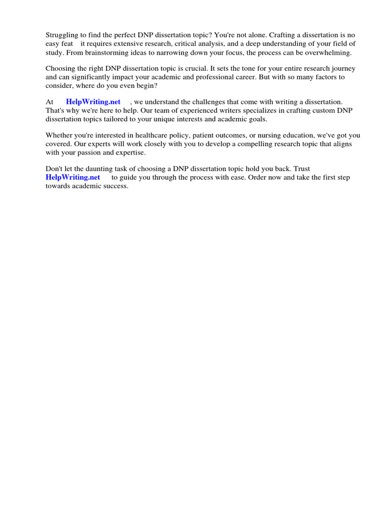 DNP Dissertation Topics | PDF | Nursing | Health Care