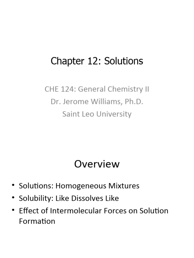 Solutions | PDF | Solubility | Mixture