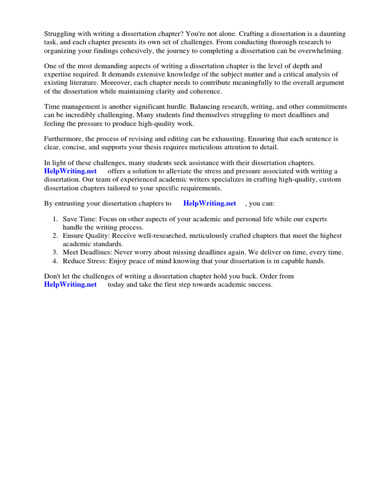 Writing A Dissertation Chapter | PDF | Methodology | Thesis