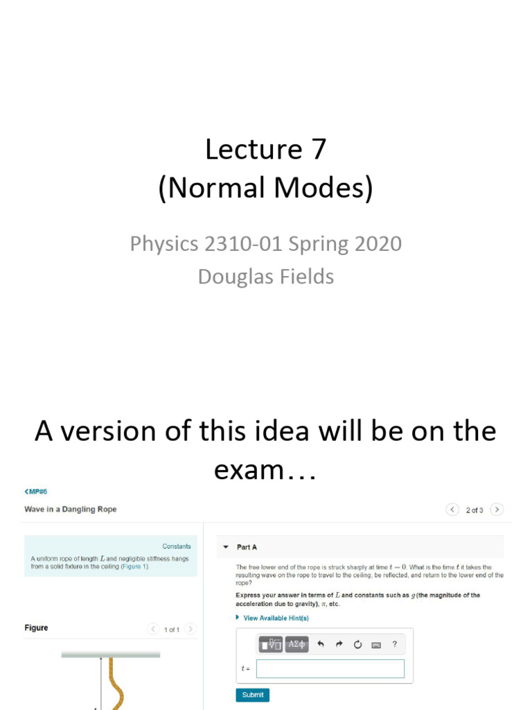 Lecture 7 | PDF | Normal Mode | Waves