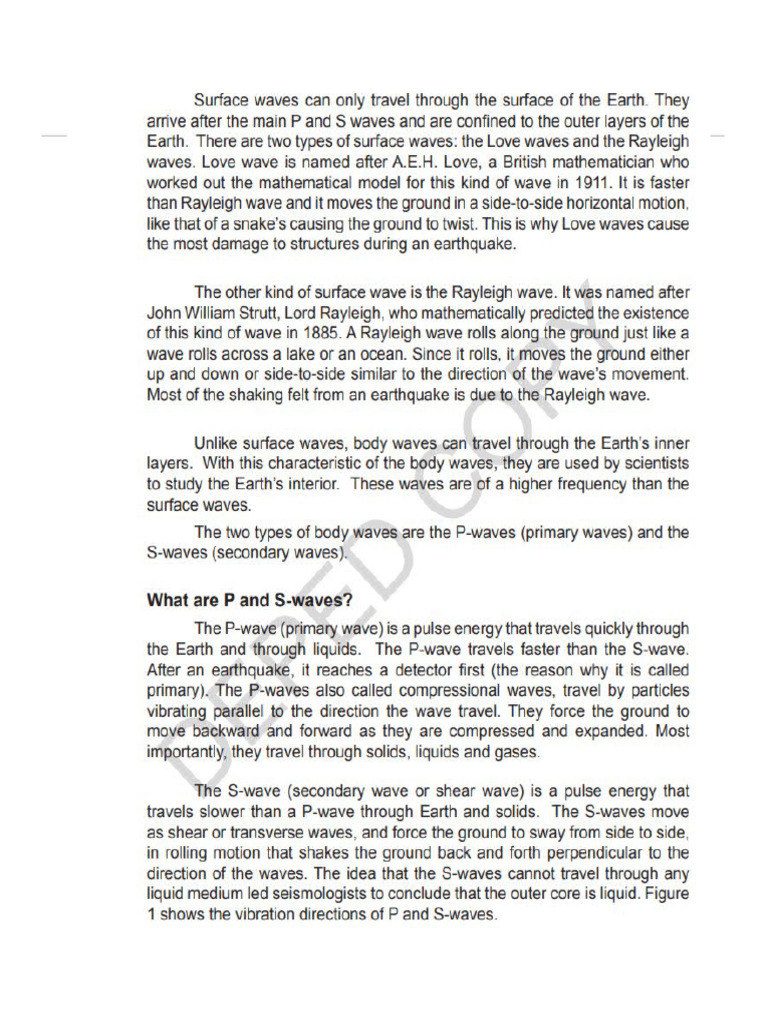 Readingmaterilas For Seismic Waves Pdf