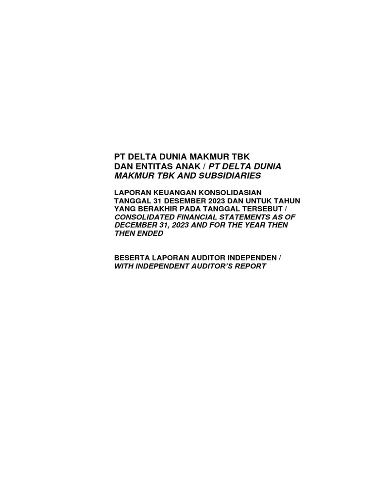 Delta Dunia Makmur Report Consol 31 Dec 2023 PDF