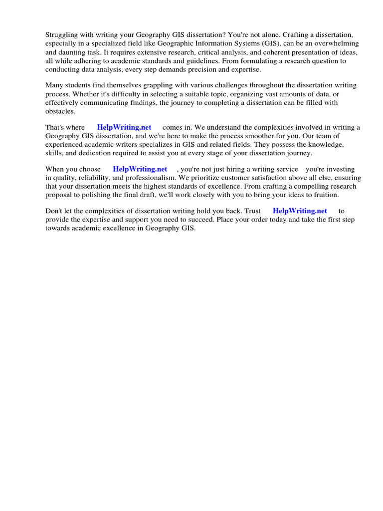 GIS Dissertation Writing Help | PDF | Geographic Information System ...