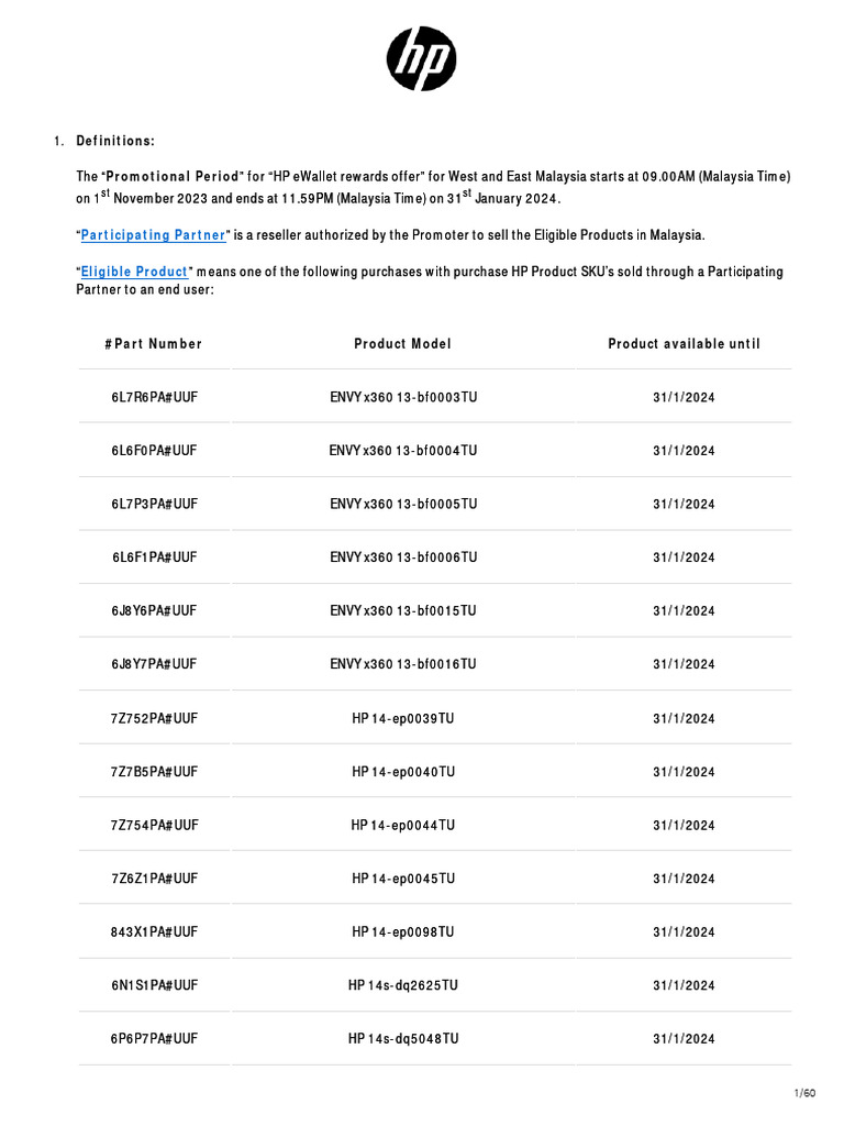 Terms & Conditions HP Pavi PDF | PDF | Desktop Computer | Personal Computers