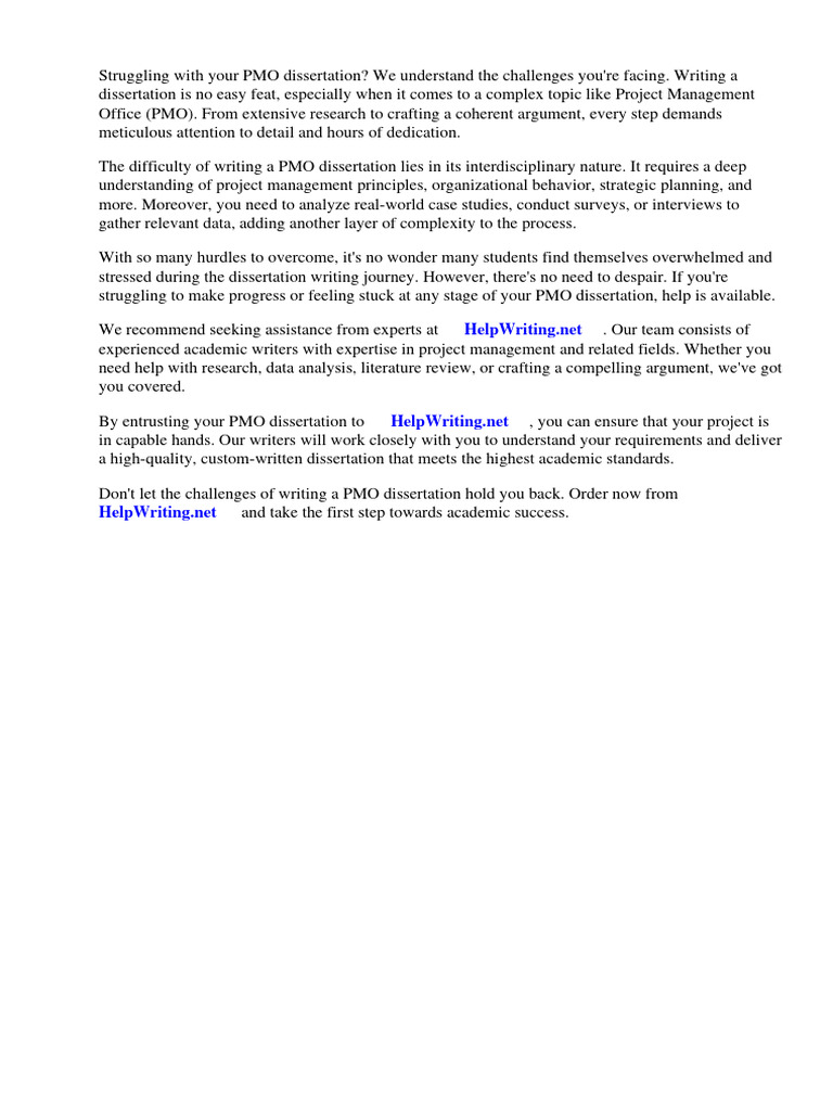 Pmo Dissertation | Download Free PDF | Project Management | Strategic ...