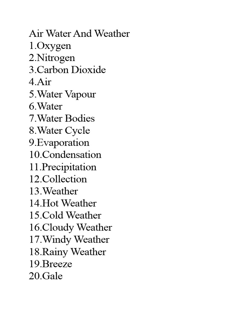 Air Water and Weather | PDF