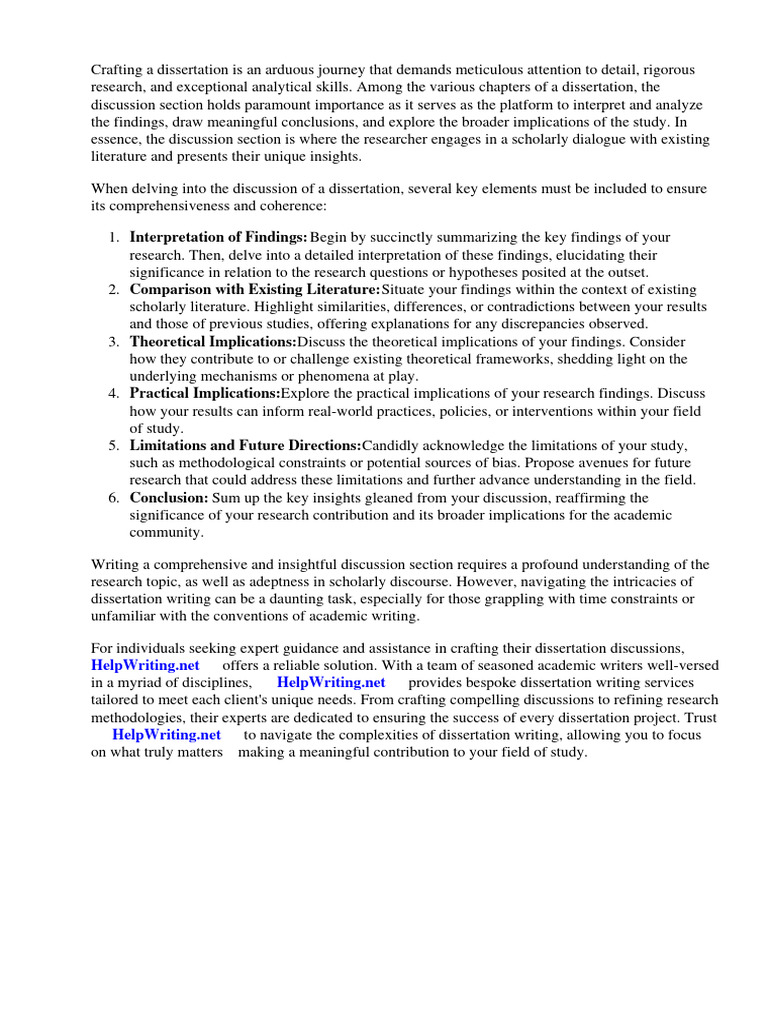 What To Include in Discussion of Dissertation | PDF | Thesis | Theory