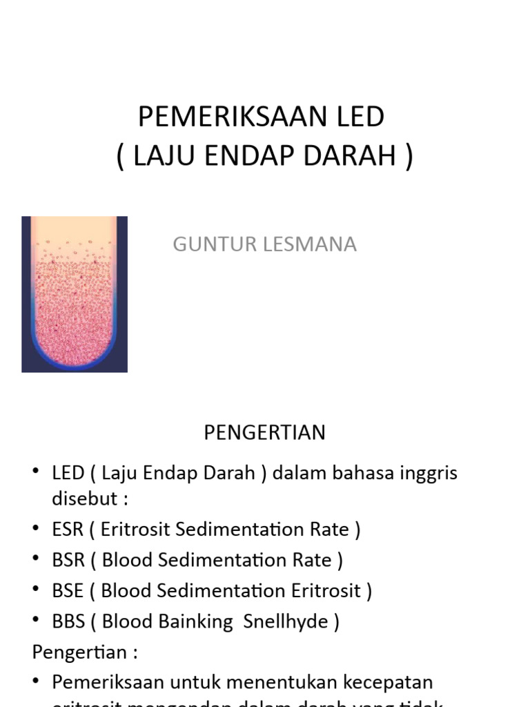 Definisi dan Metode Laju Endap Darah | PDF