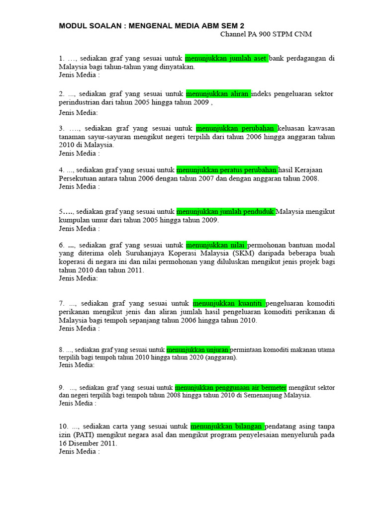 Modul Soalan - Mengenal Media ABK Sem 2 | PDF
