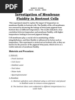 Temperature Effects on Beetroot Membrane Permeability | PDF | Cell ...