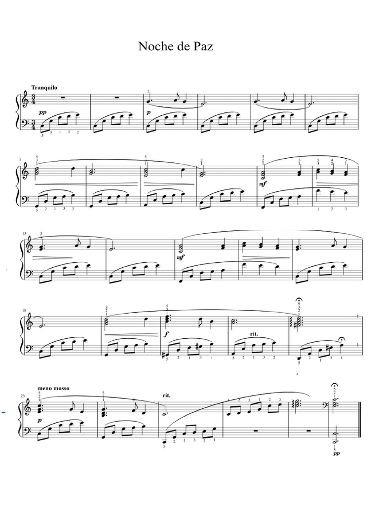 Partitura Noche de Paz | PDF
