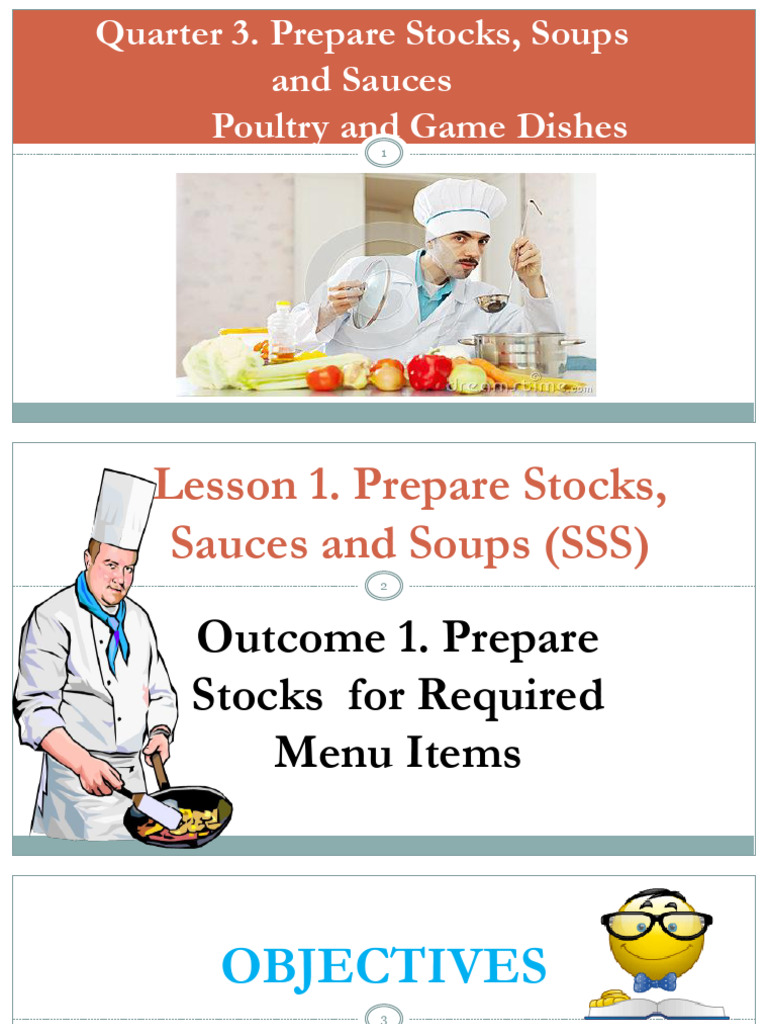 EDITED - LO1.Prepare Stocks For Required Menu001 | PDF | Stock (Food ...
