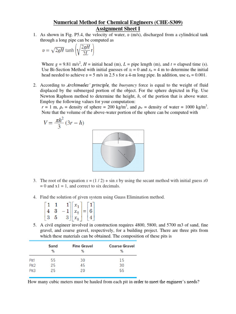 Numerical Methods for Chem Eng Students | PDF | Density | Physical Sciences