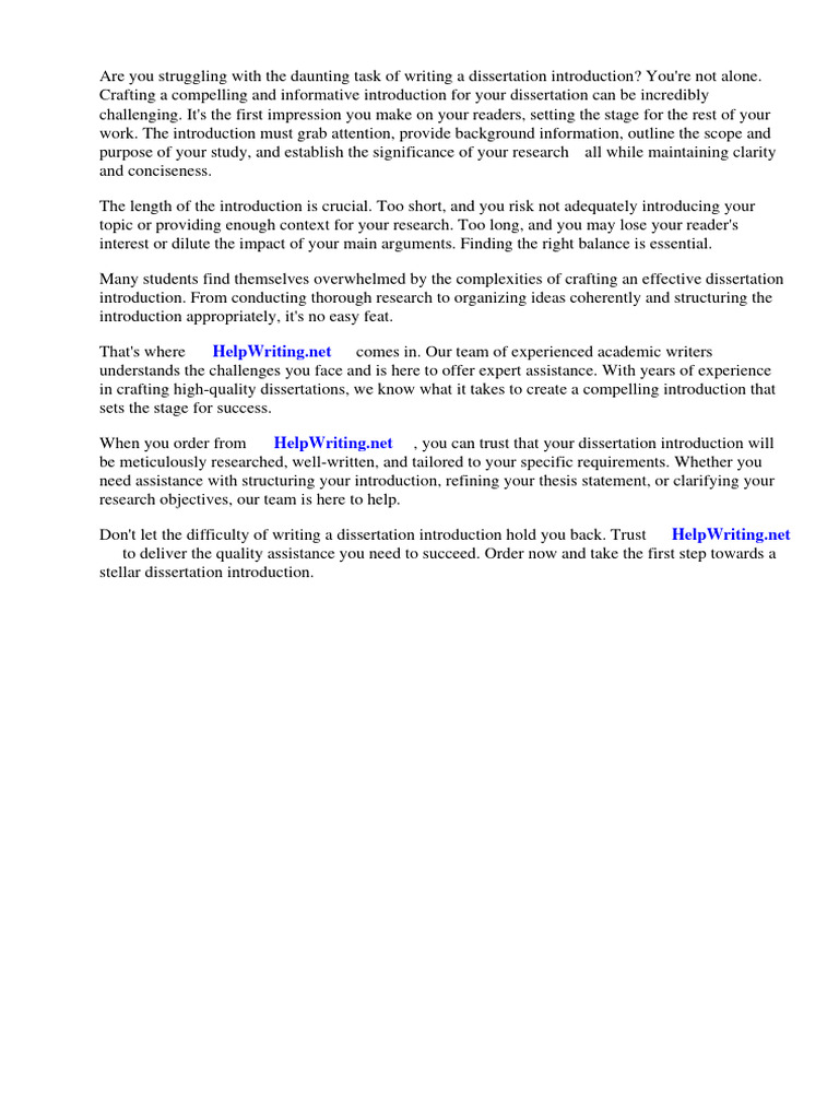 Dissertation Introduction Length Guide | PDF | Thesis | Essays