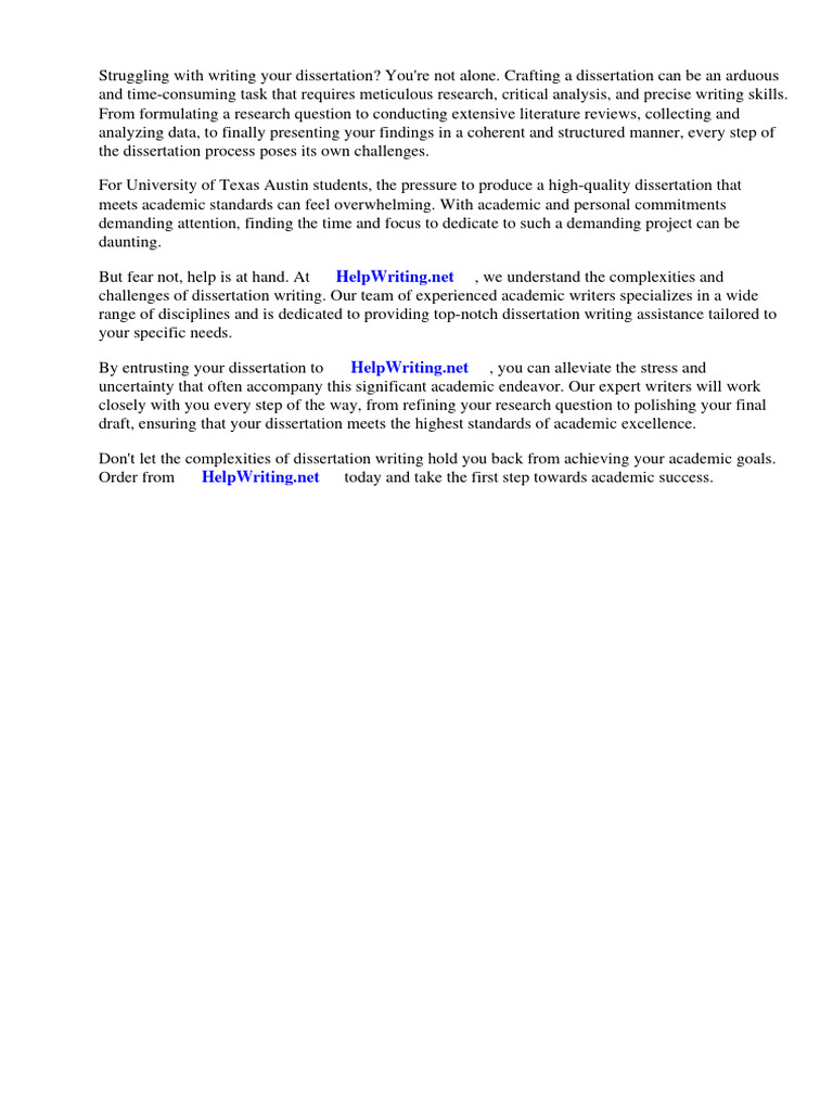 Dissertation Writing Support at UT Austin | PDF | Thesis | Sat