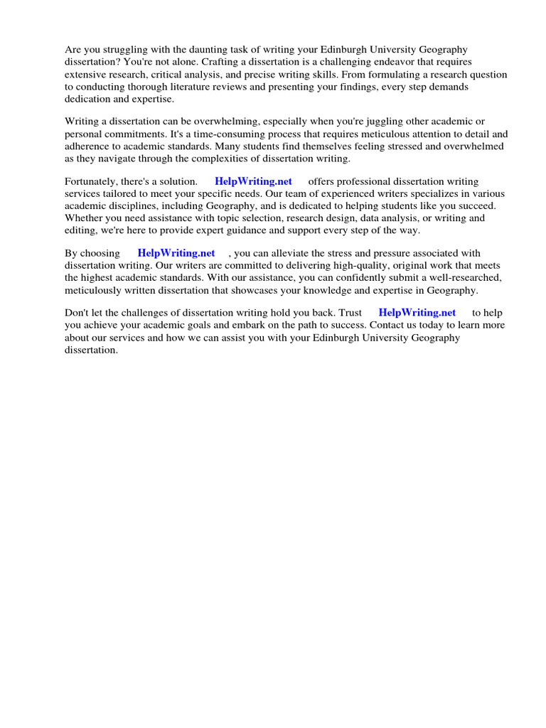 Edinburgh University Geography Dissertation | PDF | Thesis | Expert