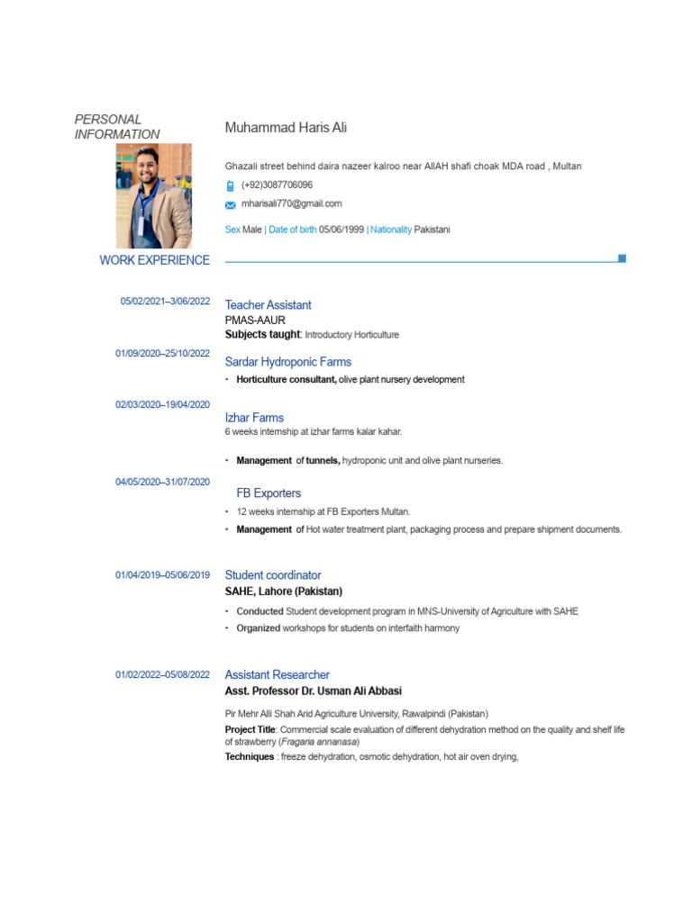updated CV Haris Ali | PDF | Pakistan