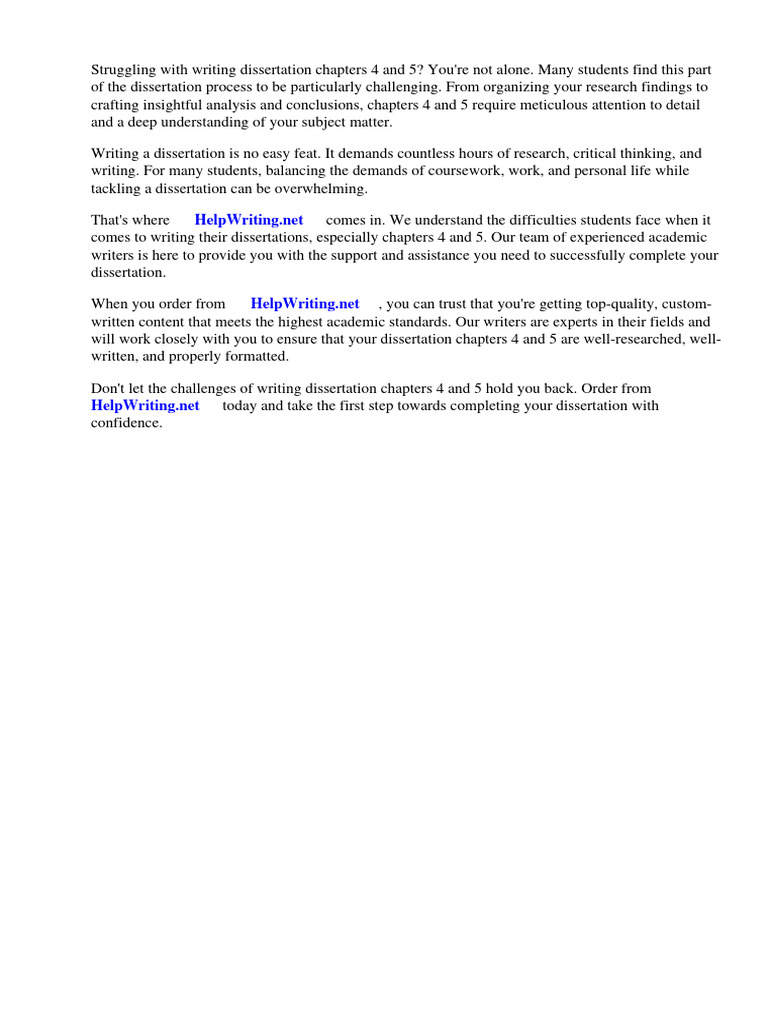 Writing Dissertation Chapters 4 and 5 | PDF | Thesis | Biometrics