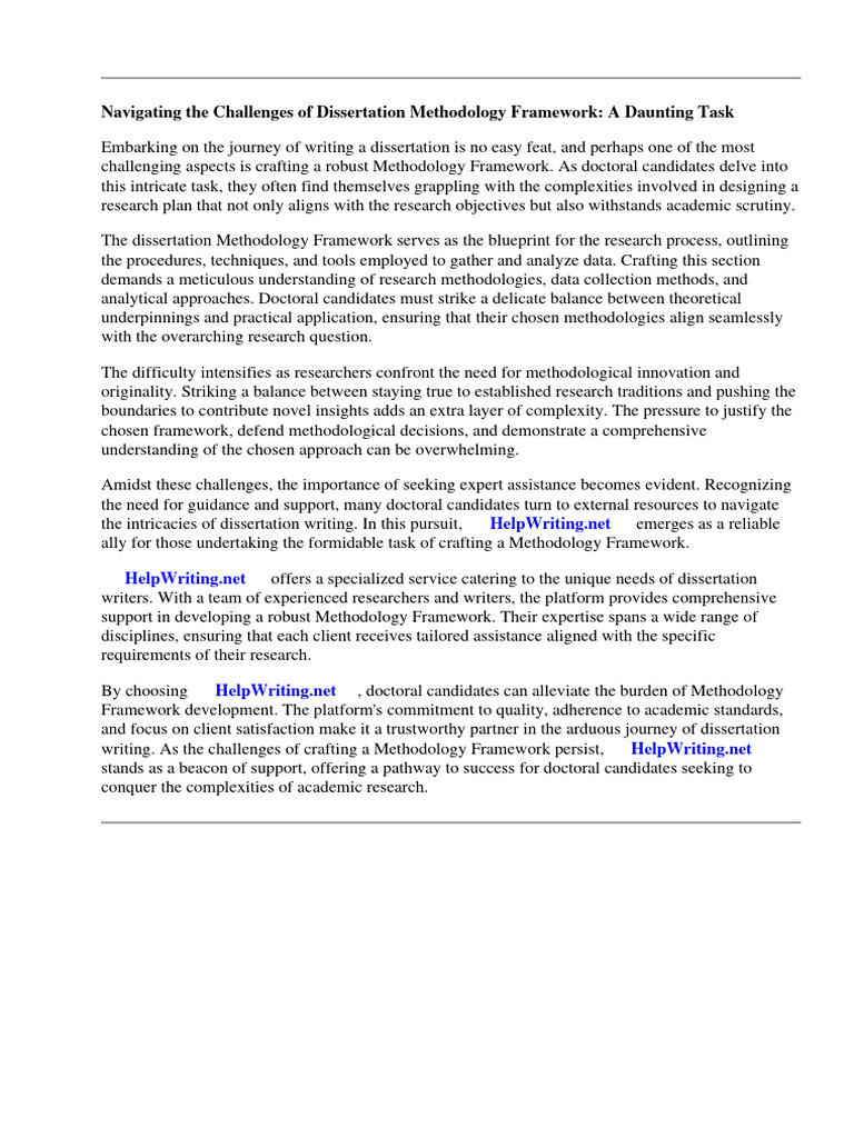 Dissertation Methodology Framework | PDF | Methodology | Thesis