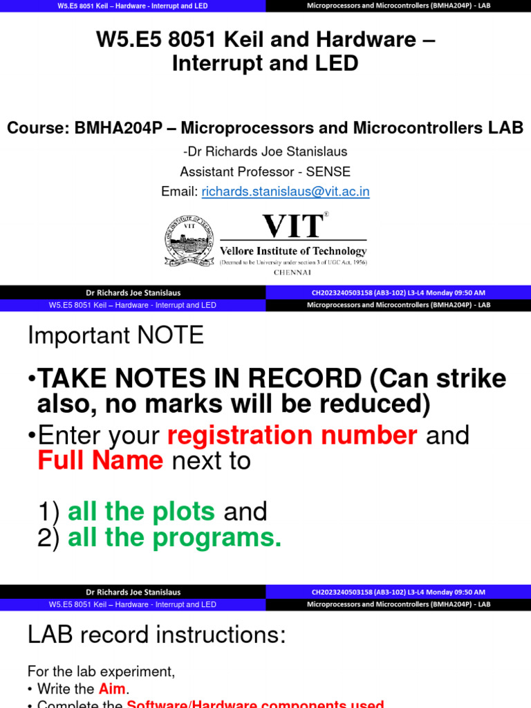 MPMC - LAB - W5.E5 8051 Keil-HW Interrupt and LED | PDF | Usb | Computer Architecture