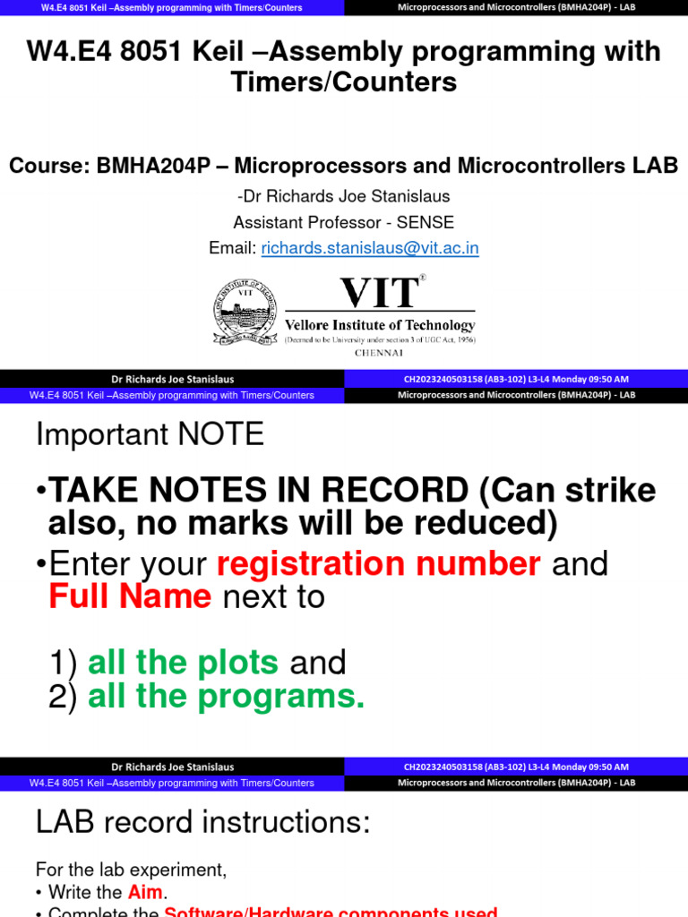 MPMC - LAB - W4.E4 8051 Keil - Timers | PDF | Microcontroller | Timer