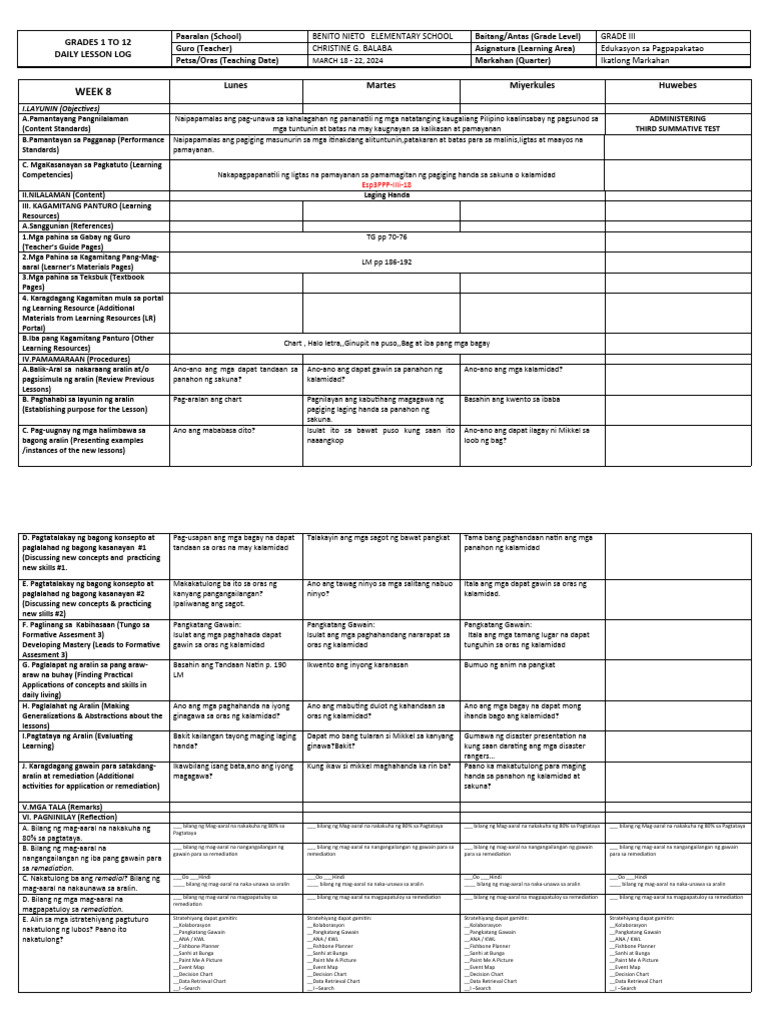 O3 - DLL Week 8 | PDF