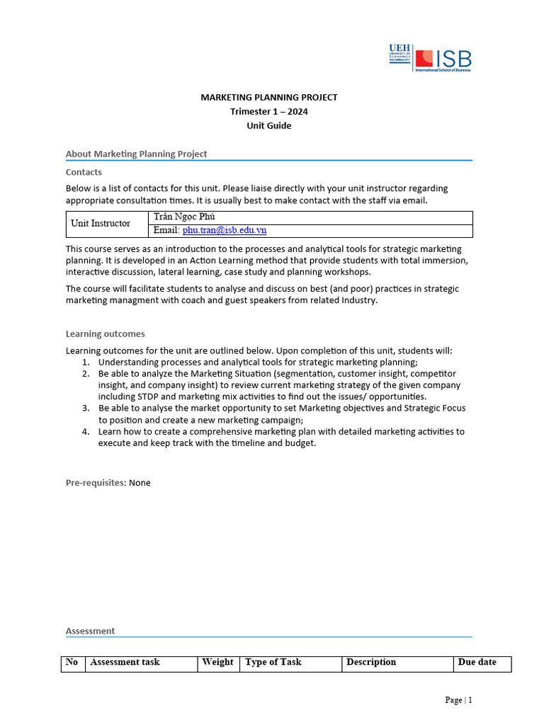 Mpp Unit Guide T1 2024 Pdf Apa Style Marketing