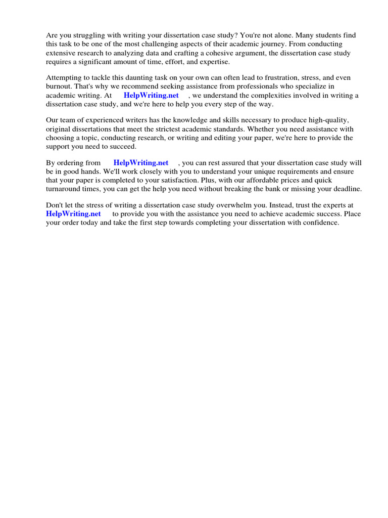 Dissertation Case Study | Download Free PDF | Methodology | Thesis