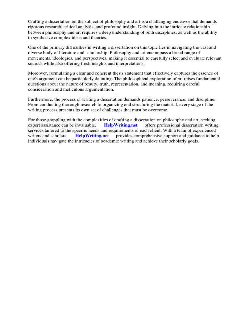 Philosophy & Art Dissertation Guide | PDF | Thesis | Liberal Arts Education