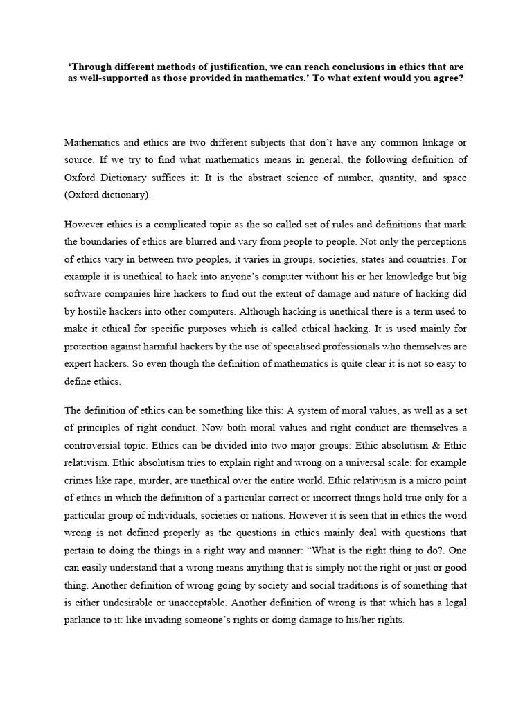 Through Different Methods of Justification | PDF | Knowledge | Hacker ...
