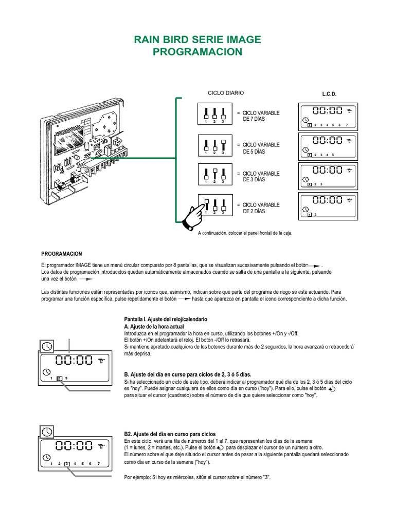 Manual Programador Rain Bird Image Nuevos | PDF | Arranque | Riego