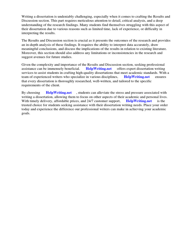 Writing Results And Discussion Dissertation Pdf Thesis Analysis