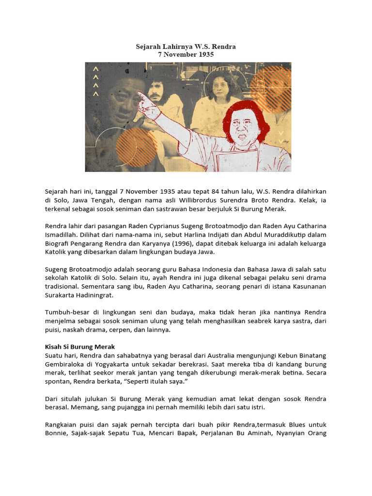 Teks Biografi W.S. Rendra | PDF