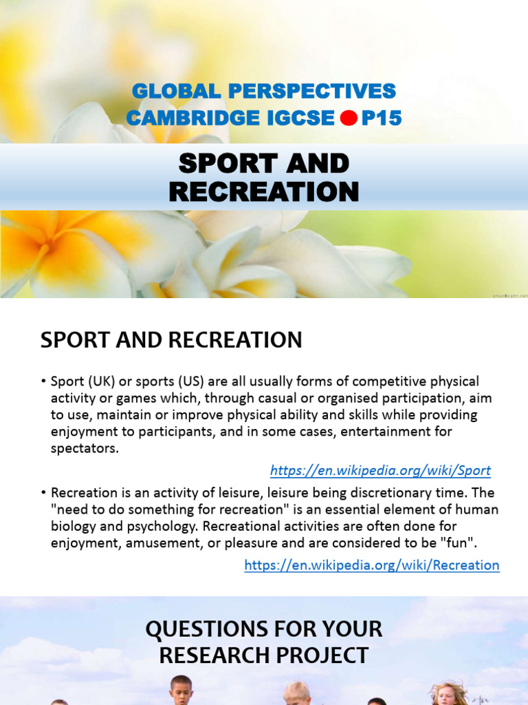 Global Perspectives on Sport and Recreation | PDF | Wellness