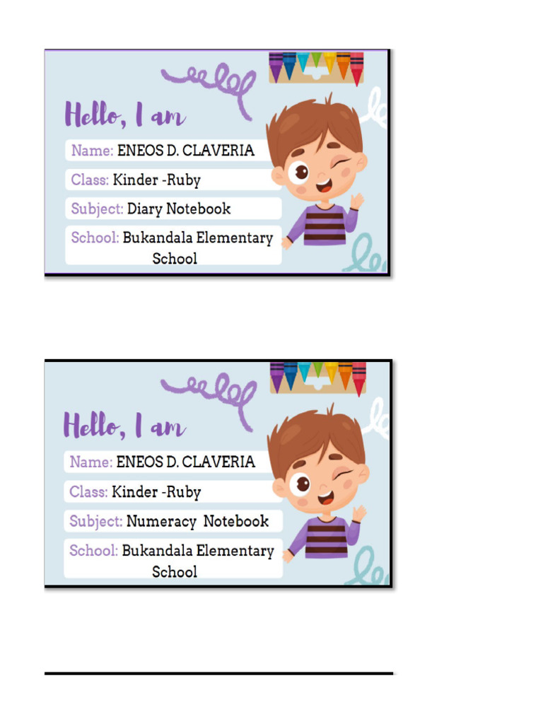 Eno's Notebook Tag | PDF