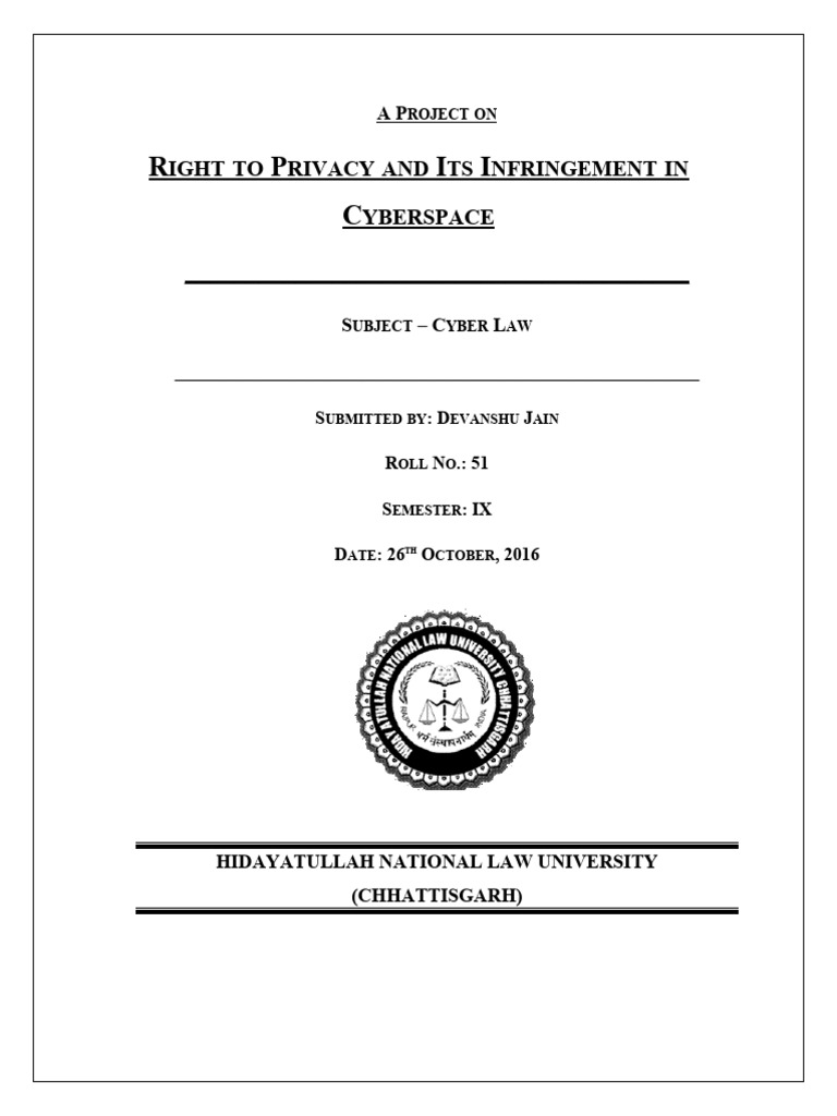 Sem IX - Cyber - Devanshu | PDF | Privacy | Internet