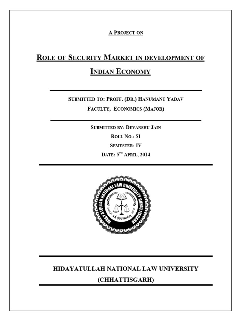 Impact of Securities Market on Indian Economy | PDF | Securities (Finance) | Securities Market